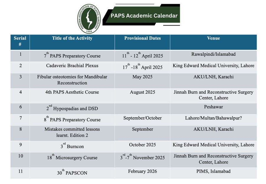 Tentative PAPS Academic Calendar – PAPS